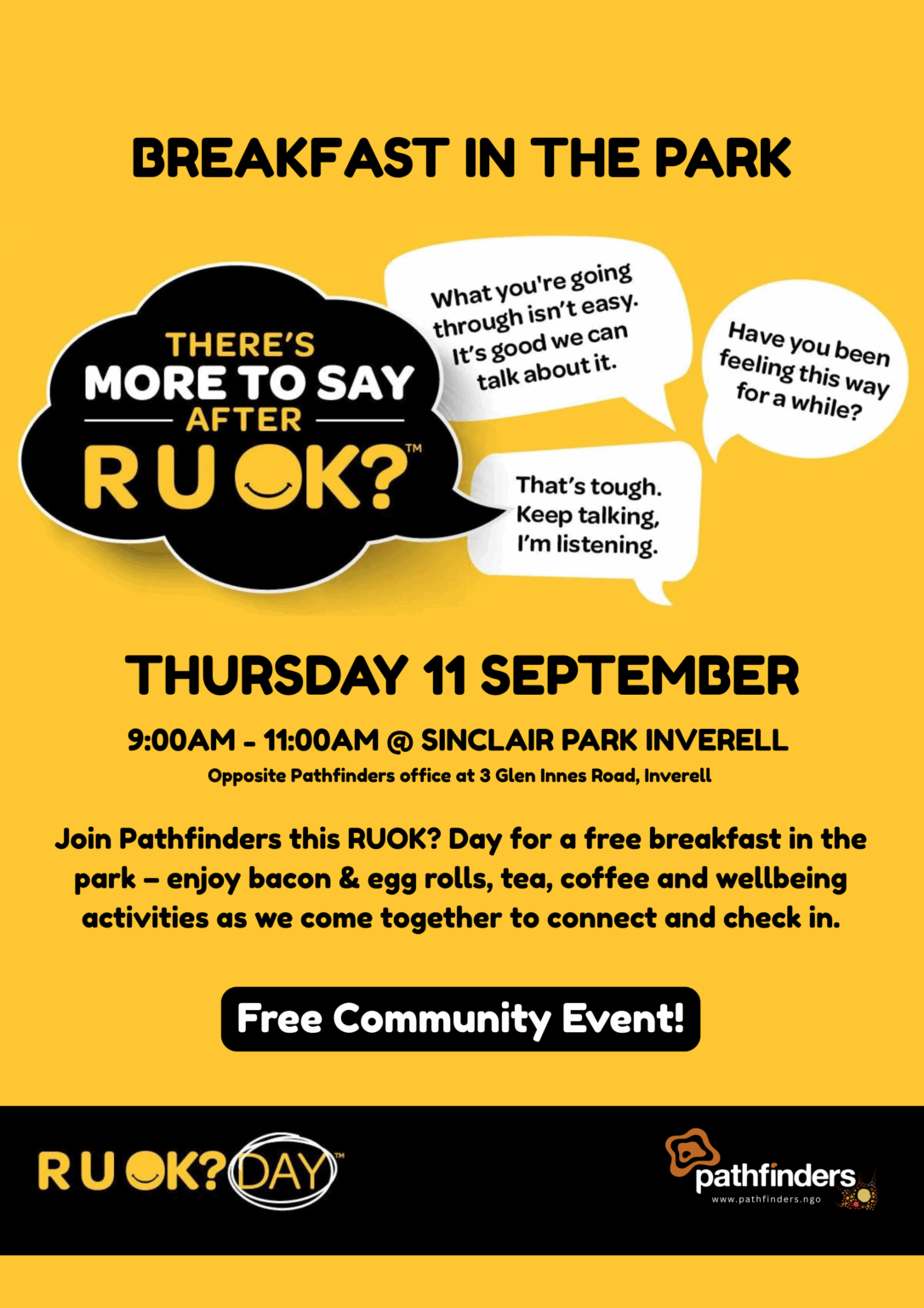 RUOK? Day Breakfast in the Park - Pathfinders